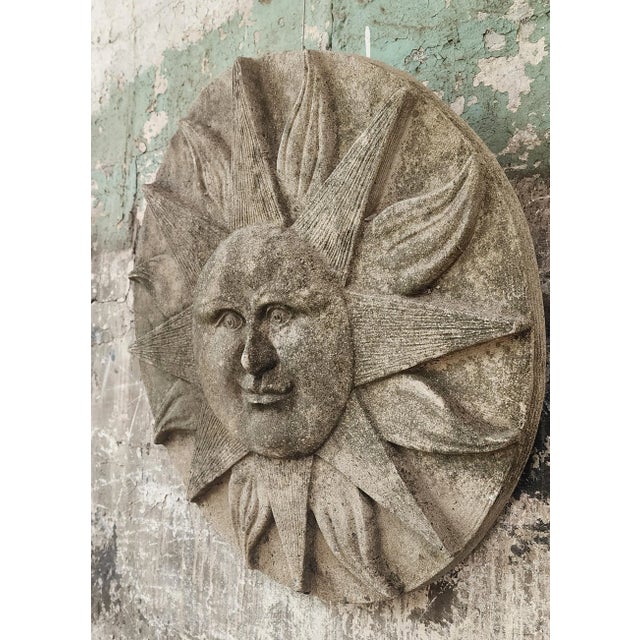 1970s Cast Stone Sunface Plaque | Chairish
