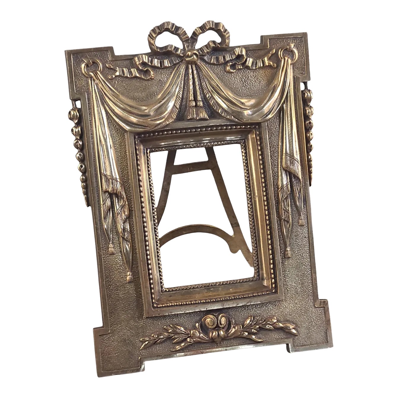 Antique French Victorian Bronze Neo-Classical Ornate Easel Back Picture ...
