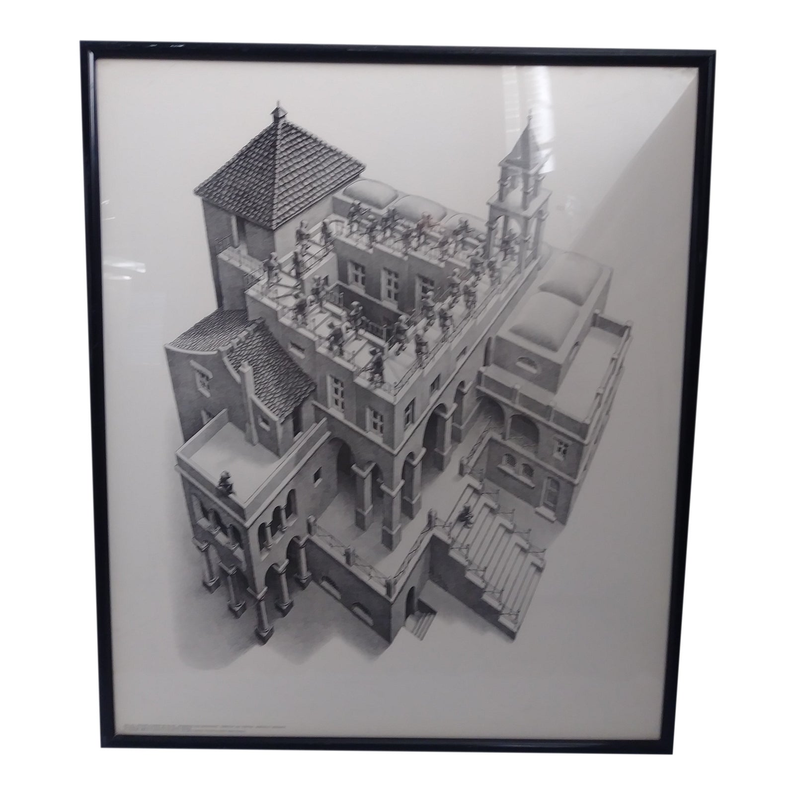 1960s M. C. Escher Ascending and Descending Reproduction Print | Chairish