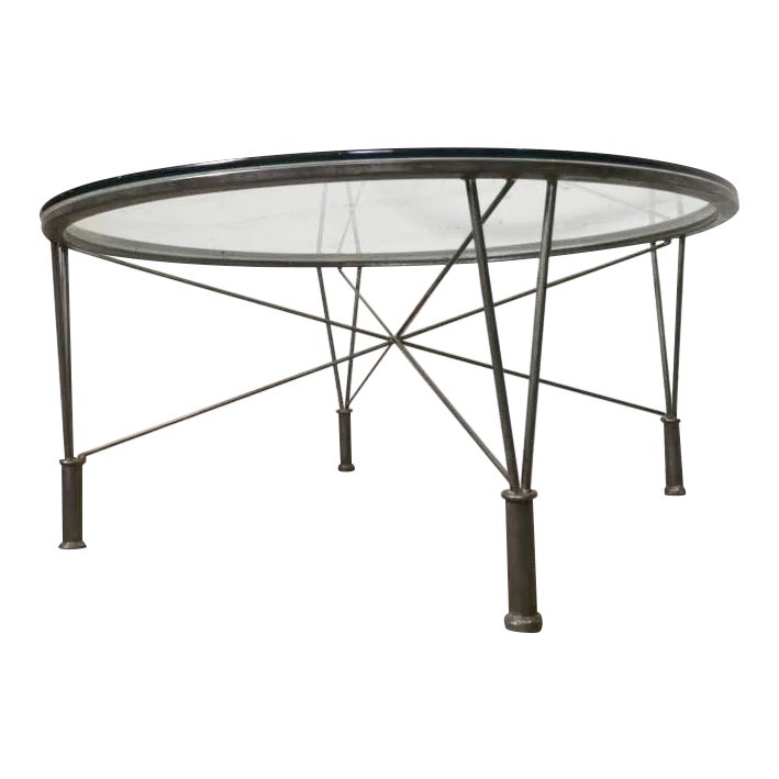 Metal Table w/ Glass Top | Chairish