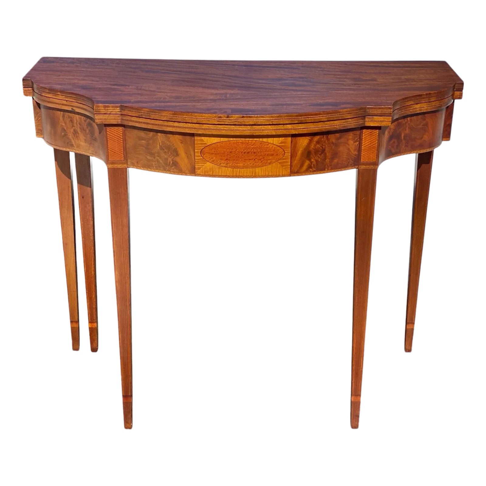 Antique Federal Style Mahogany Card Table / Console Table by Nathan ...