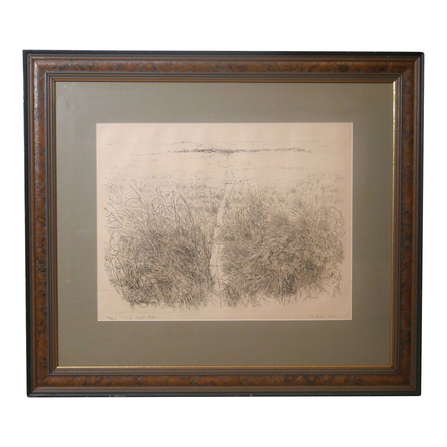1960s Herbert Fink - "Footpath" Limited Edition Etching (#133/210 ...