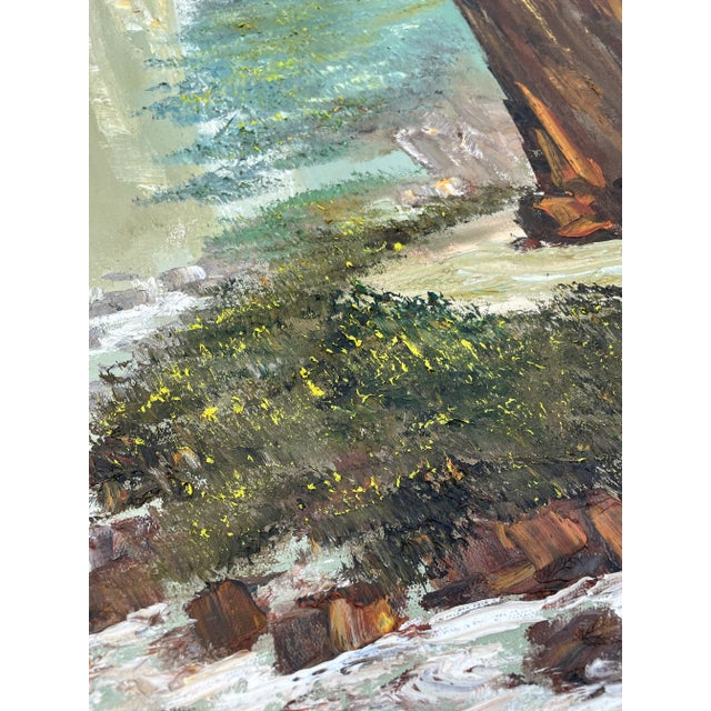 Mid-Century Framed Forest Trees Oil on Canvas | Chairish