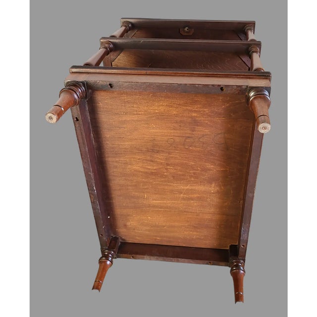 Early 20th Century Antique Leather Top Three Tiered Library Steps ...