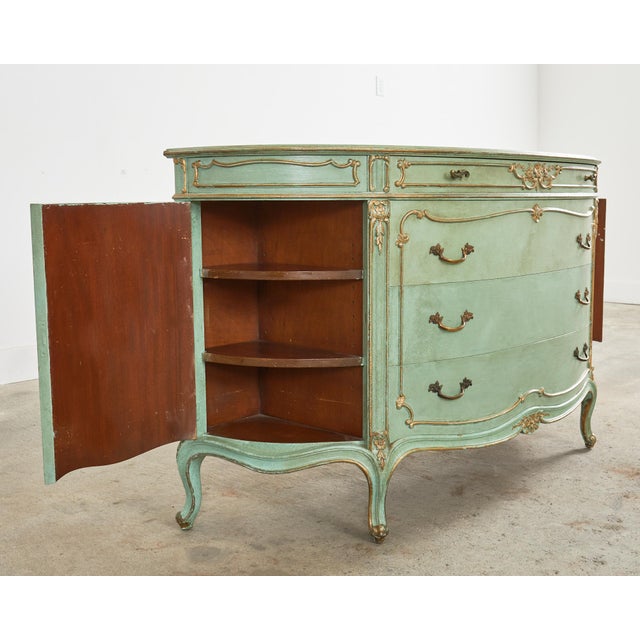 19th Century Louis XV Style Lacquered Bow Front Demilune Sideboard ...