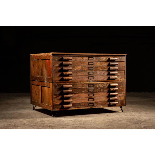 Early 20th Century Double Stack Flat File | Chairish