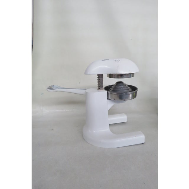Retro White and Chrome Manual Citrus Orange Press Juicer | Chairish