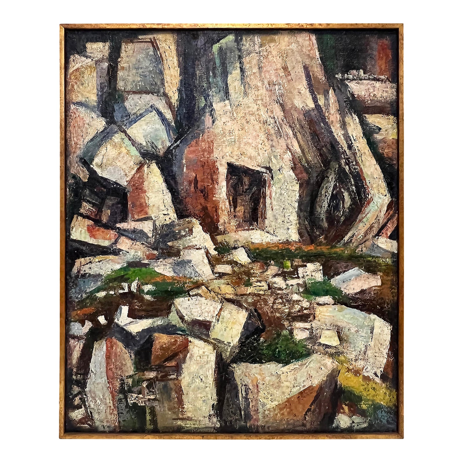 Cubist Painting by Croatian Artist Joko Knezevic, 1961 | Chairish