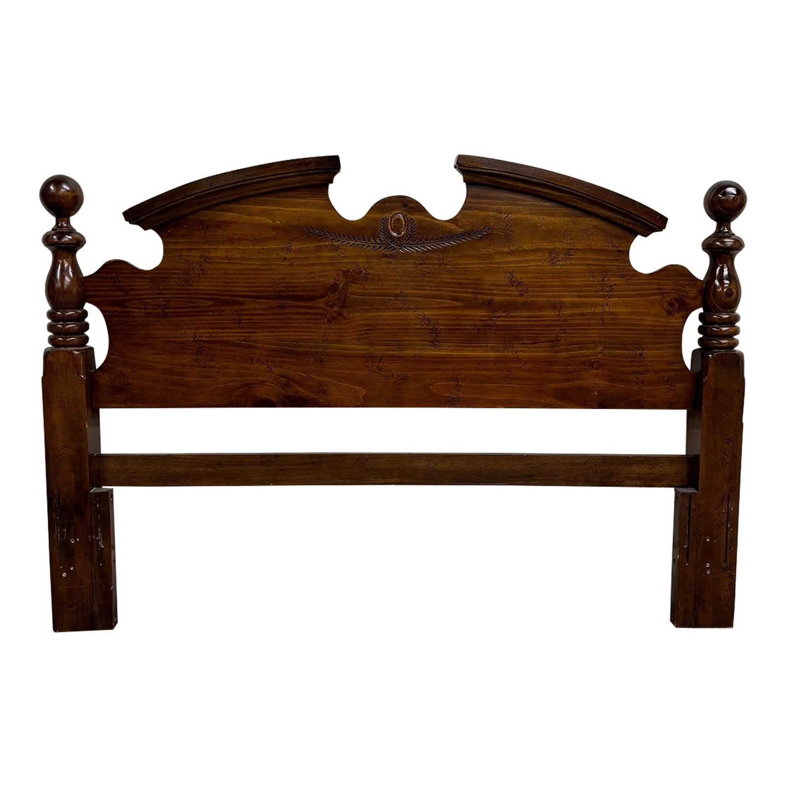 Vintage Convertible Queen or Full Size Traditional Pediment Cannonball ...