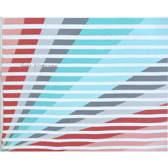 Large Gabe Silverman 1980s Abstract Op Art Painting | Chairish