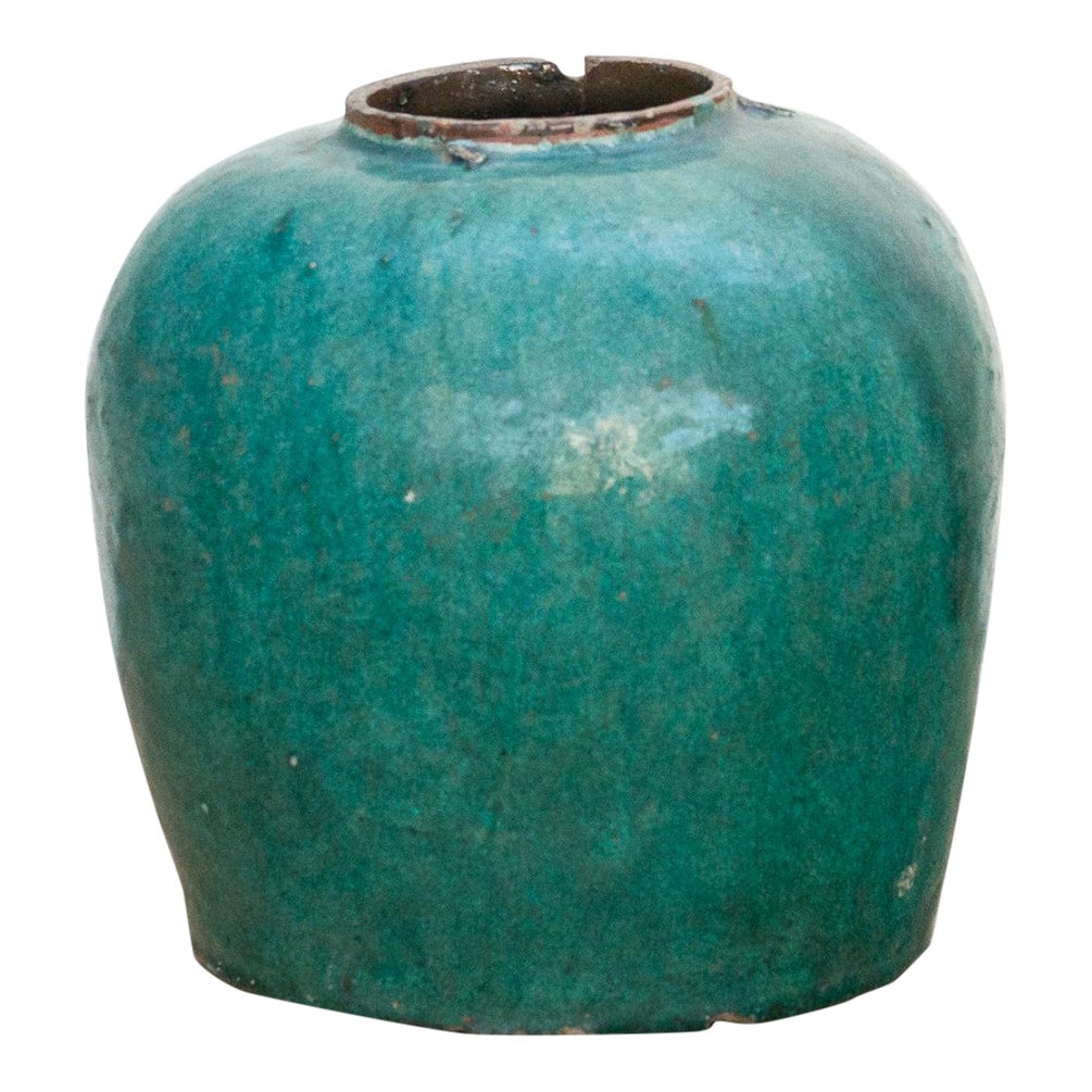 Rainforest Glazed Asian Pot | Chairish
