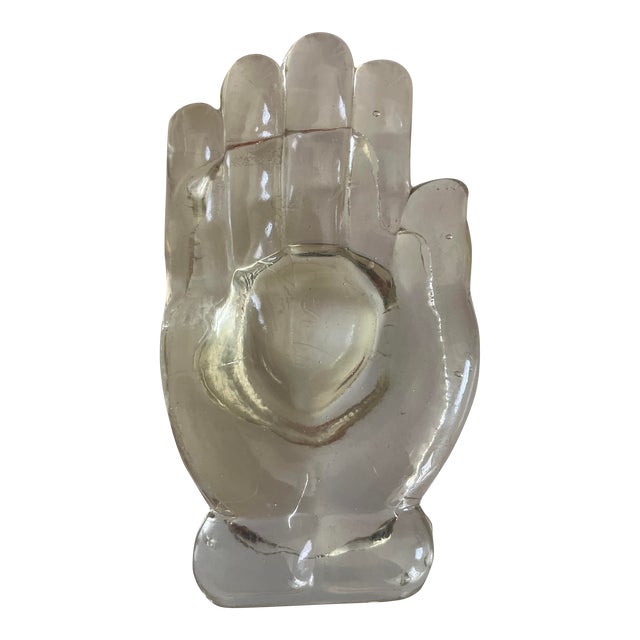 Mid Century Modern Hand Shaped Glass Trinket Dish | Chairish