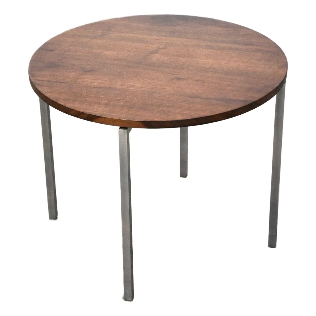 1970s Florence Knoll Round Walnut End Table | Chairish