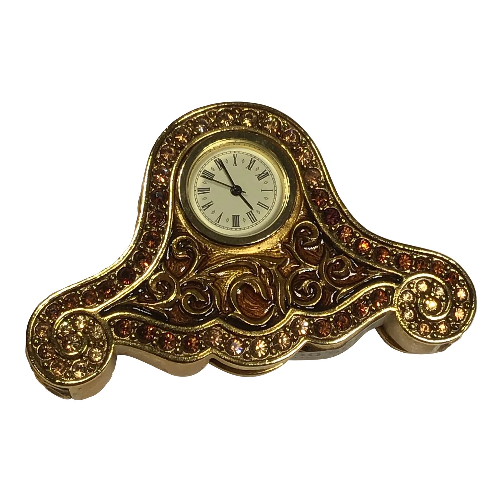 Jay Strongwater Miniature Mantle Clock | Chairish