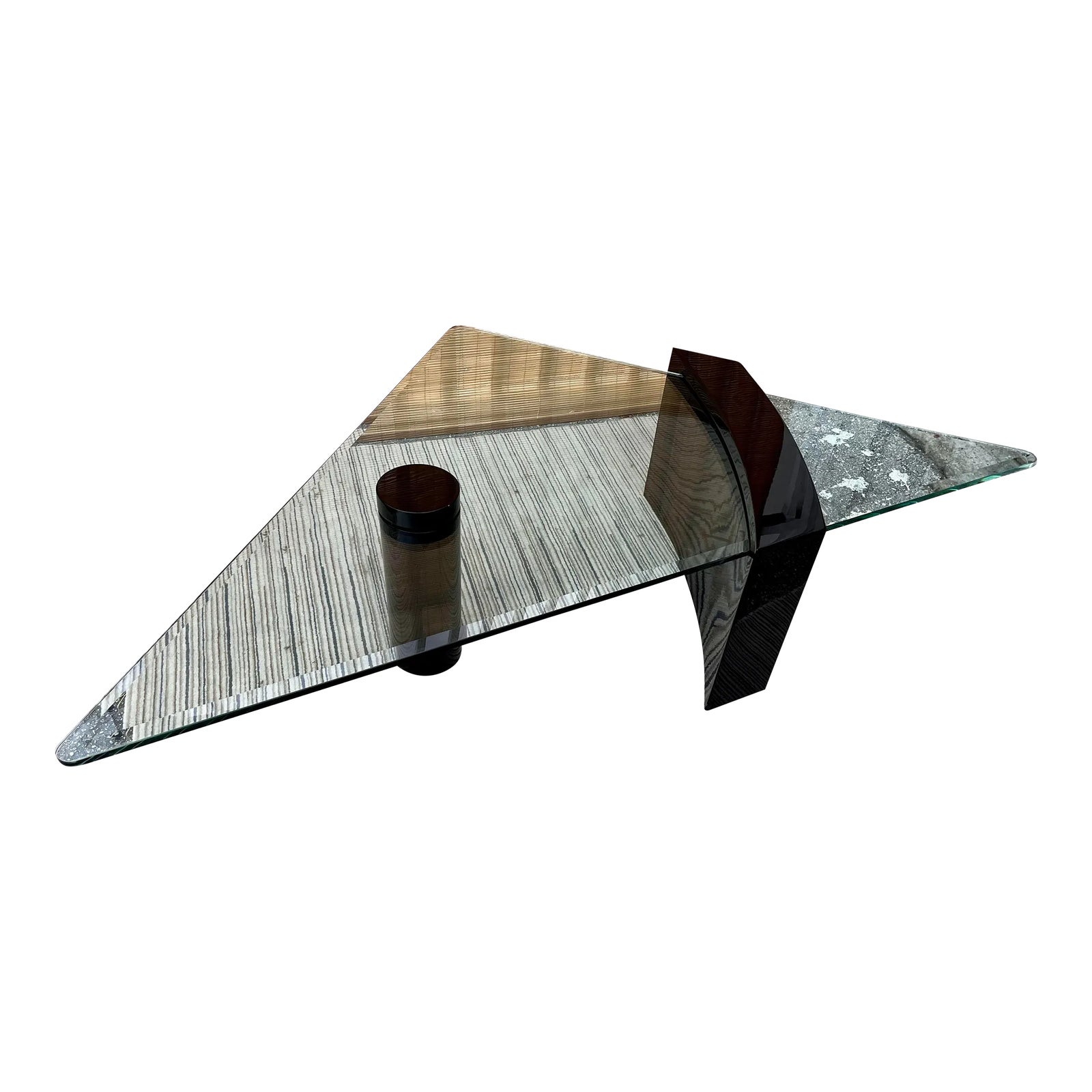 1980s Post Modern Black Lacquer Coffee Table in the Roger Rougier Style ...