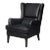 Classic Black Leather Wingback Chair | Chairish
