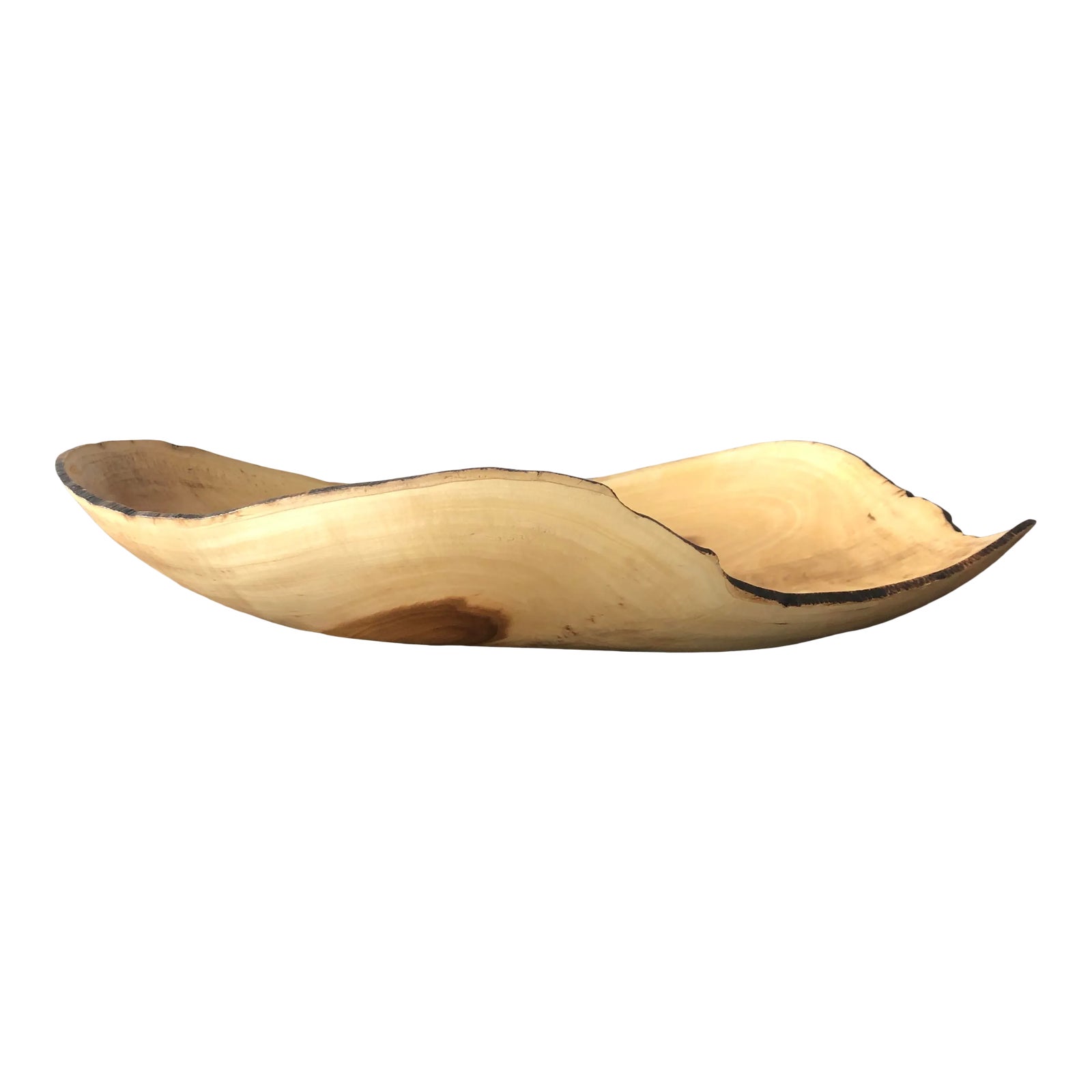 2010's Modern Steve Miller Natural Poplar Wood Hand Turned Bowl | Chairish