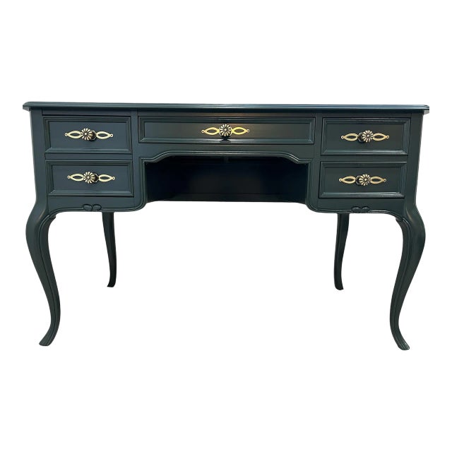1970s Sligh Furniture Green Writing Desk, Newly Refinished | Chairish