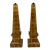 Modern Gold Leaf Finished Grided Obelisk Pair | Chairish
