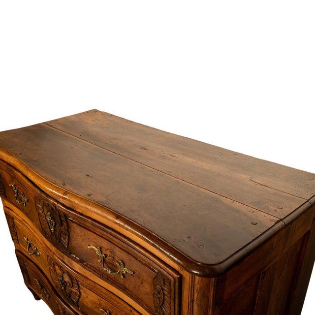 Antique French Regence Carved Walnut Provincial 3 Drawer Commode Chest ...