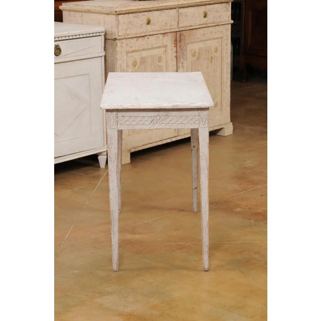 Swedish Gustavian Style 1850s Painted Console Table with Carved ...