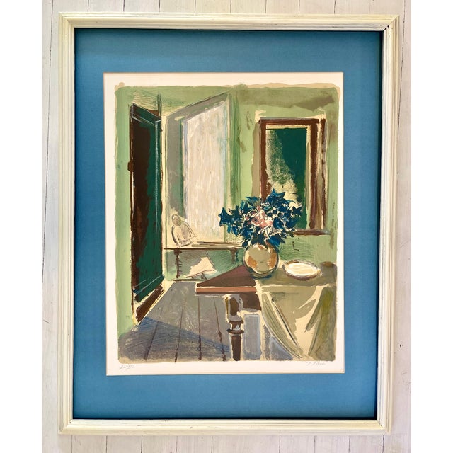 Modernist Josef Floch (1895-1977) "Studio With Flowers 1958)", Signed and Numbered | Chairish