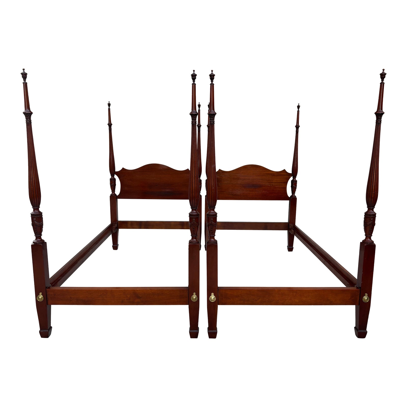 Beacon Hill Collection Mahogany Reeded Poster Single Bed Frames - a ...