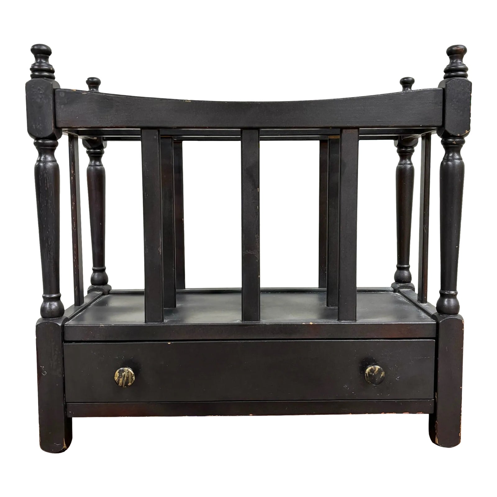 Vintage Canterbury Style Magazine Rack | Chairish