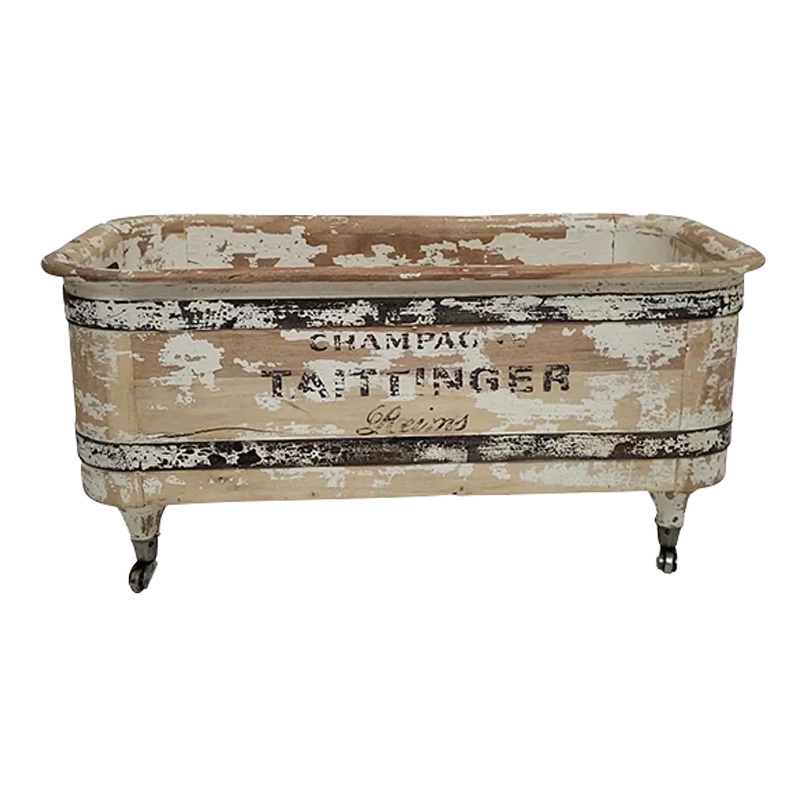 Tattinger Planter Box on Wheels Distressed | Chairish