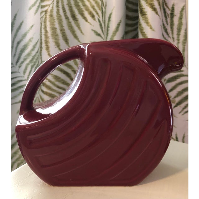 1940’s Alamo Pottery Wine Color Water Pitcher With Sculpted Ice Lip ...