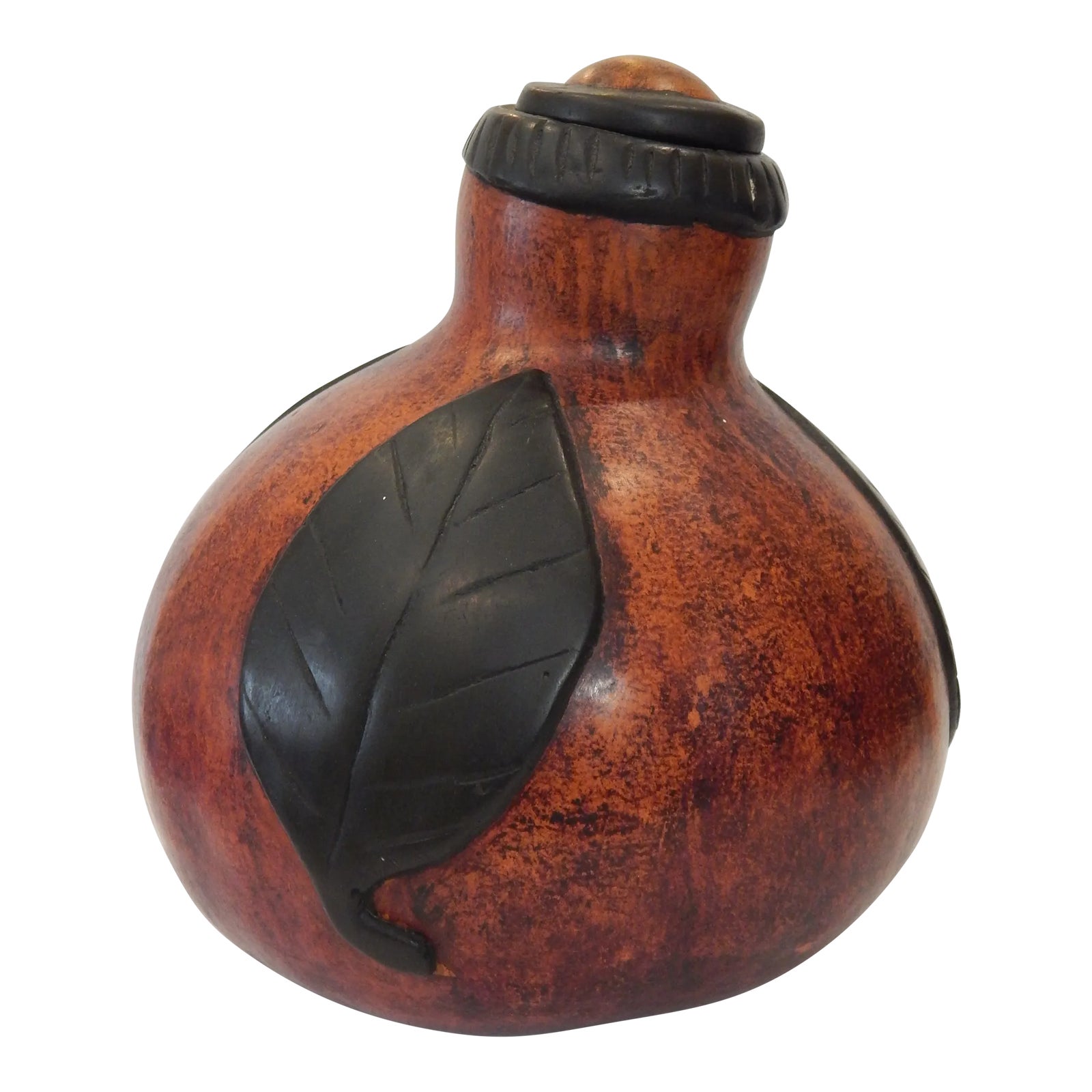 Late 20th Century West African Hand Carved Large Decorative Water Gourd ...