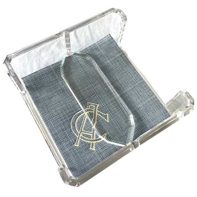 Vintage Lucite Cocktail Napkin Holder Bar Caddy After Karl Springer and ...