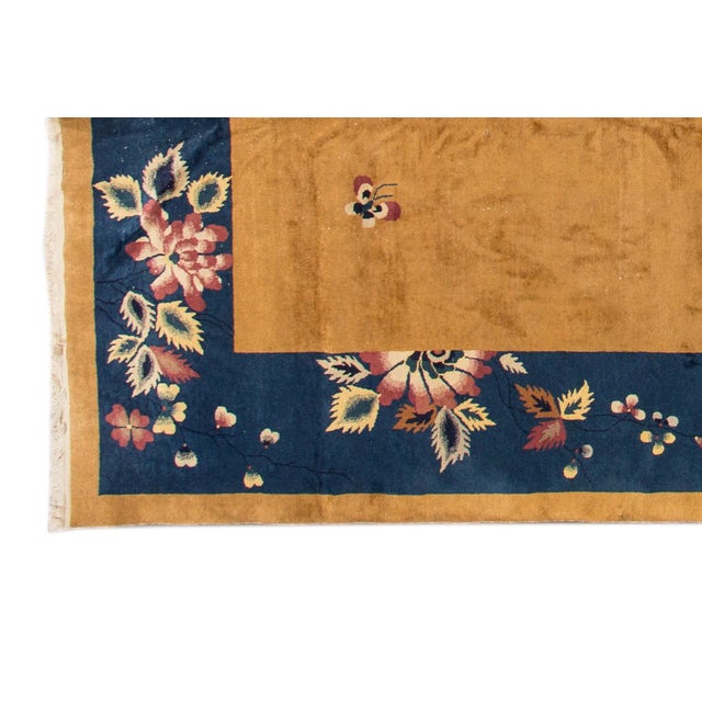 Large Antique Goldenrod Chinese Art Deco Wool Rug 12 Ft X 17 Ft 7 In ...