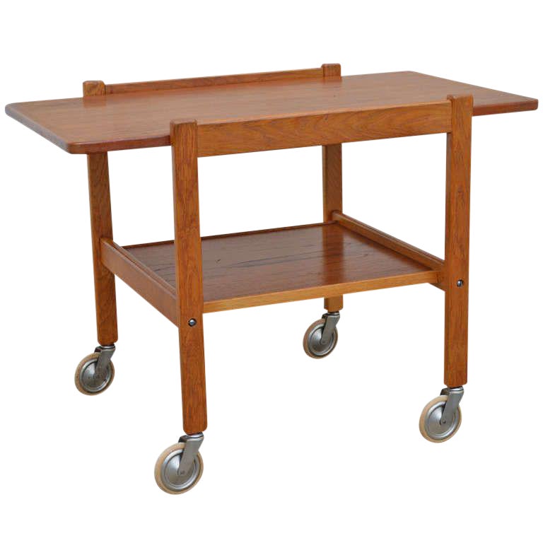 Mid-Century Teak Tea or Bar Cart | Chairish