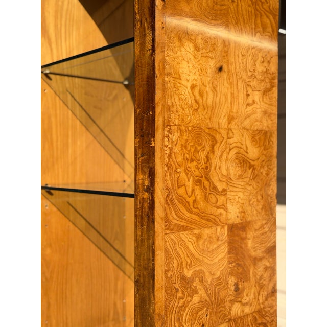 1970s Pair of Lighted Henredon Scene Two Burl Wood Arched Display ...