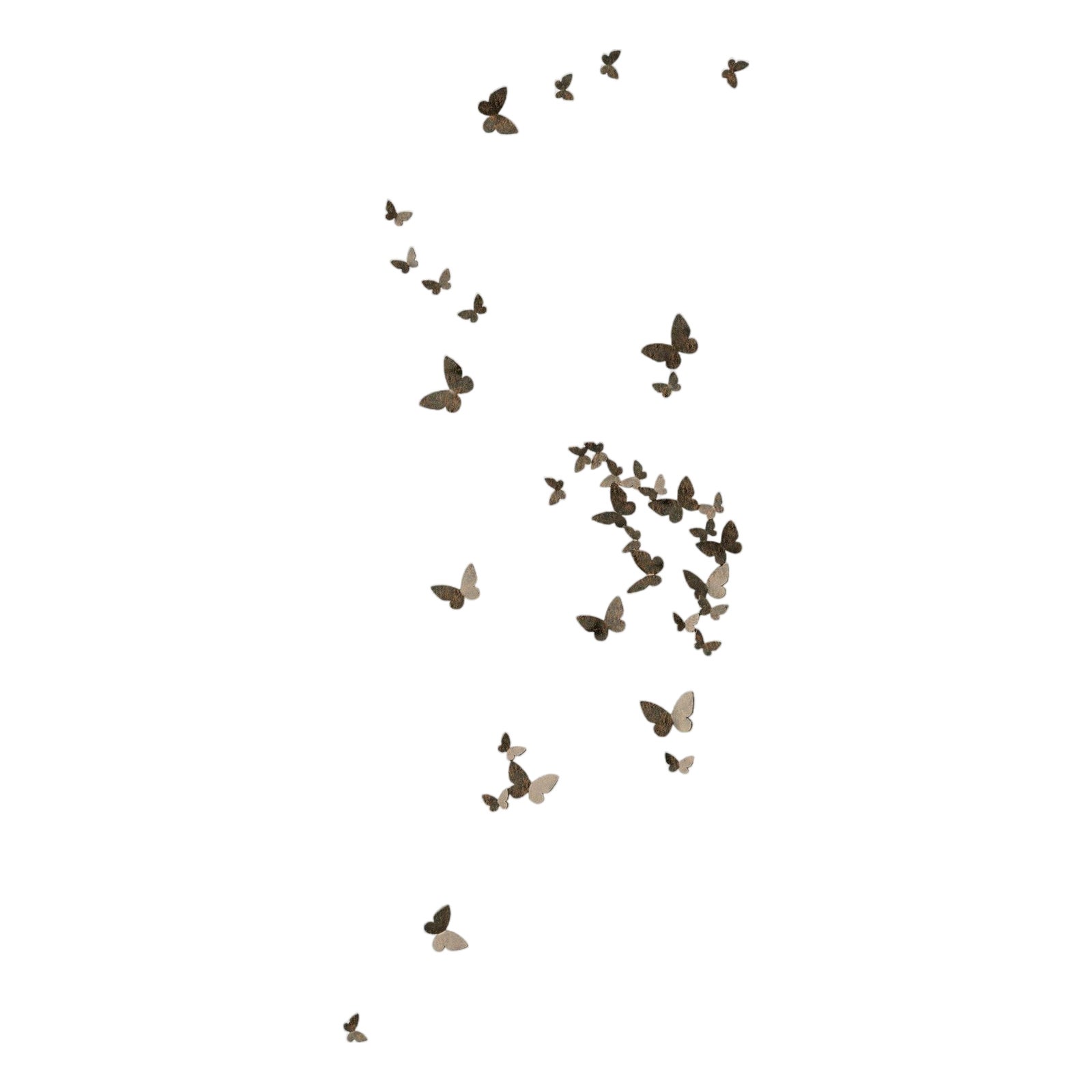 Warm Black Butterfly Wall Sculpture Vertical Flight Right | Chairish