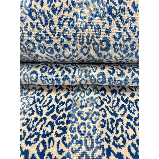 Scalamandre Corbet Navy Blue Beige Animal Pattern Epingle Velvet ...
