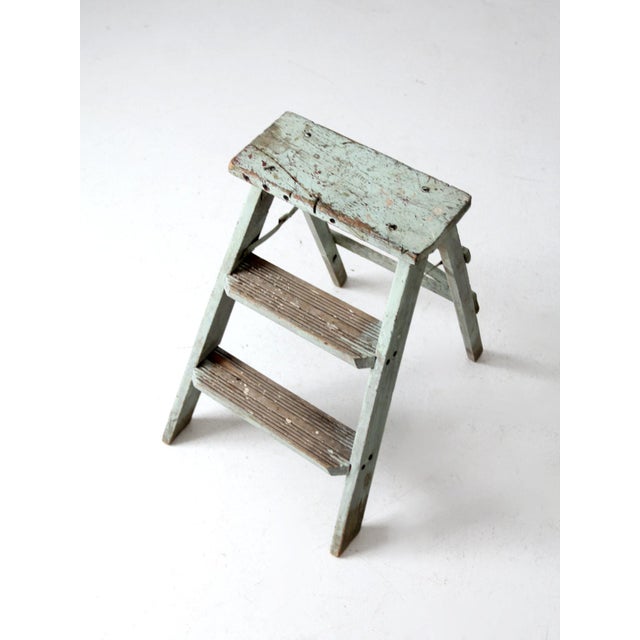 Vintage Painted Wood Step Ladder | Chairish