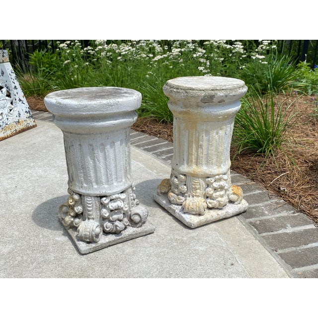 20th Century Italian Corinthian Style Capital Cast Stone Columns - Set ...