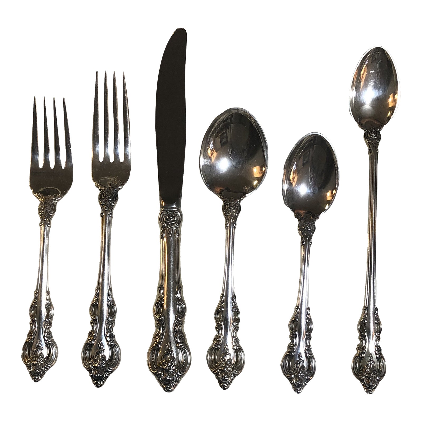 1940s Towle El Grande Hi Sterling Silver Flatware Set- 83 Pieces | Chairish
