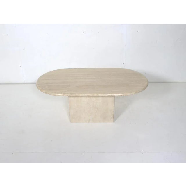 Oval Travertine Coffee Table | Chairish