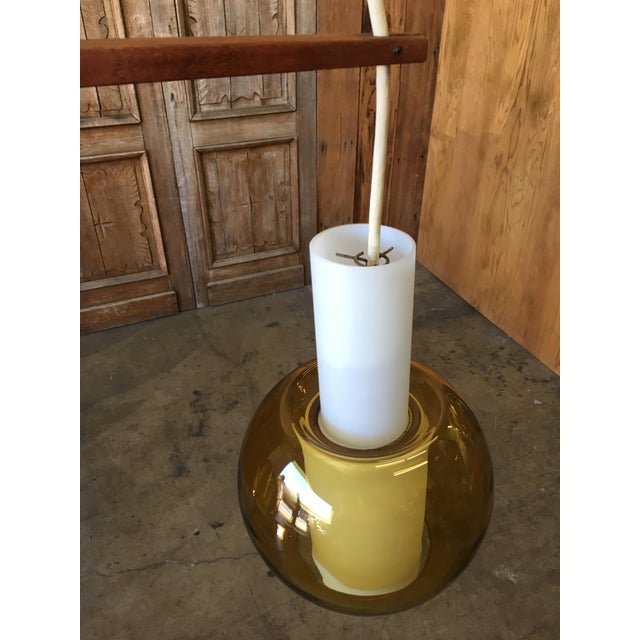 Danish Modern Double Glass Pendant Light by Nordisk Solar | Chairish