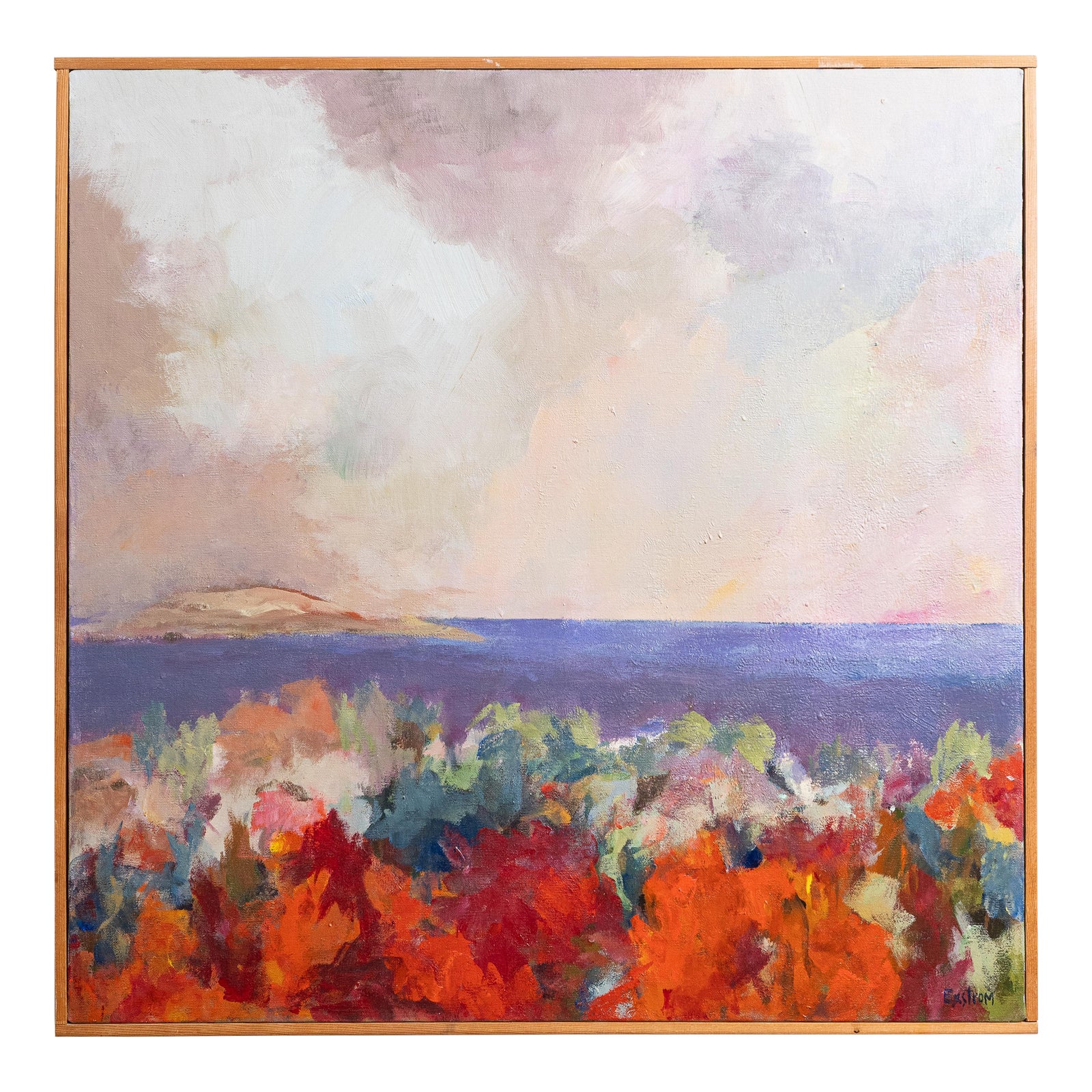 Signed Mid-Century Abstract Landscape Painting by Mary Kay Ekstrom ...