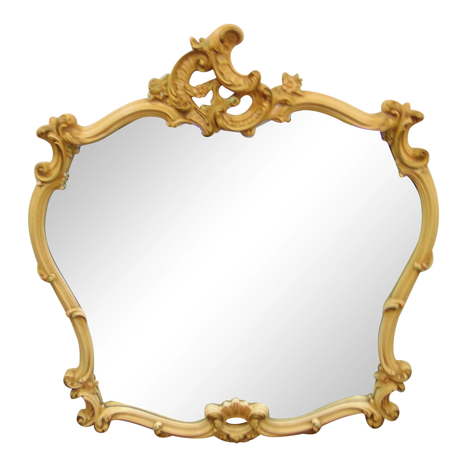 French Rococo Style Cream & Gilt Mirror | Chairish