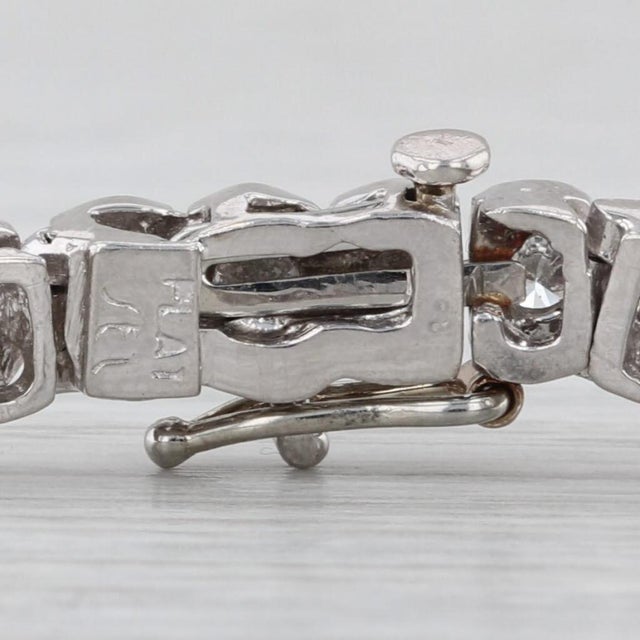 4.70ctw Diamond Tennis Bracelet Platinum 7" 5.2mm | Chairish