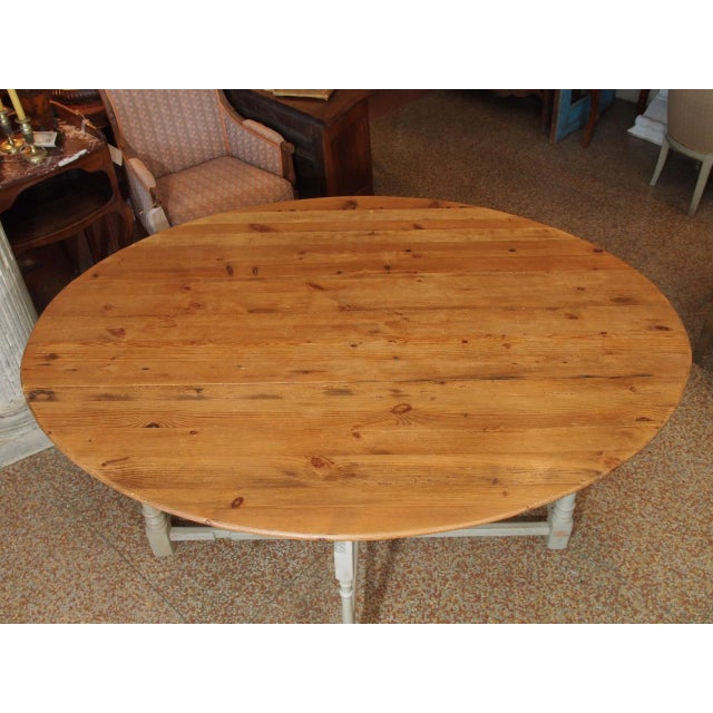 19th Century Swedish Peach Pine Dining Table | Chairish