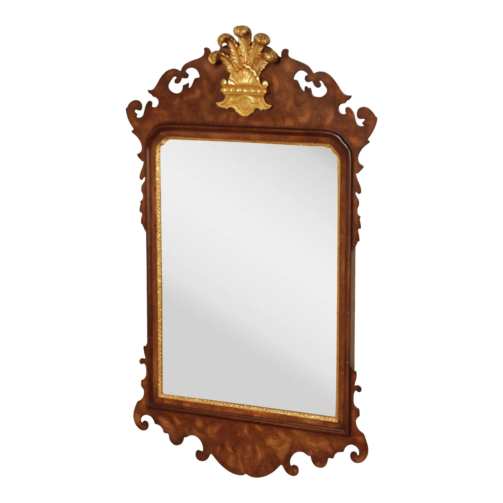 Friedman Brothers Colonial Williamsburg Burlwood Wall Mirror | Chairish