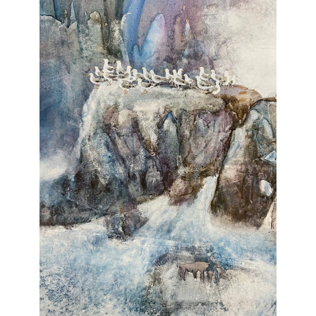 1988 Watercolor Chromolithograph Print Lakeshore Surf by Cheng-Khee Chee | Chairish