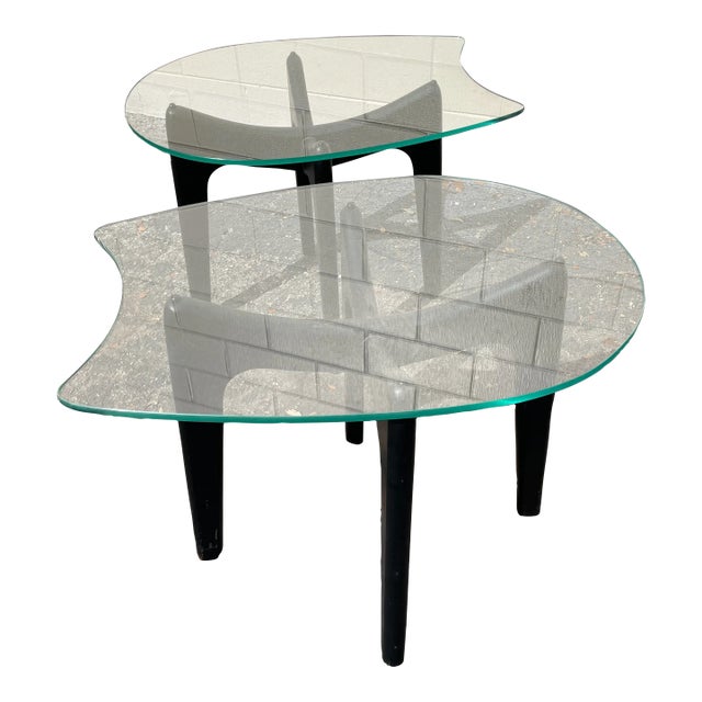 Mid Century Adrian Pearsall Ebonized Stingray End Table Set | Chairish