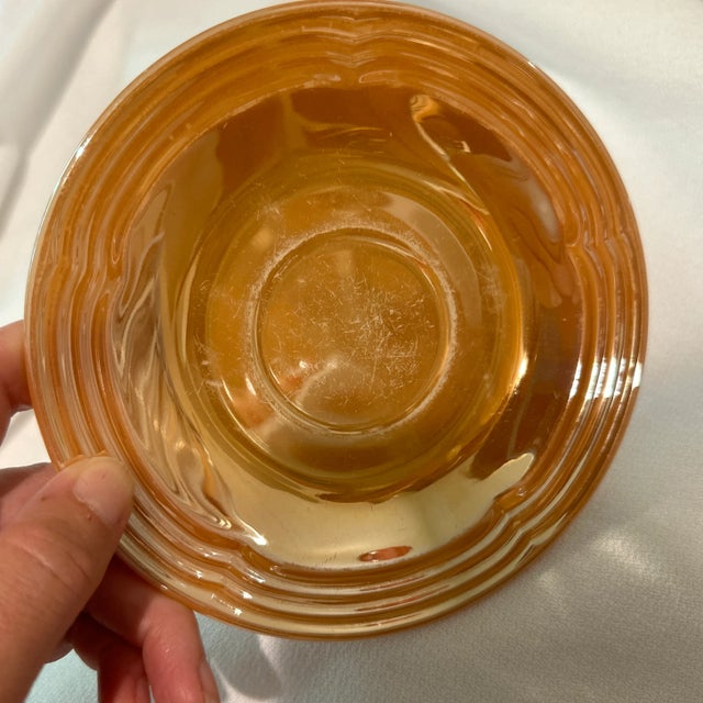 Mid 20th Century Fire King Peach Lusterware Banded Pattern Cups and ...